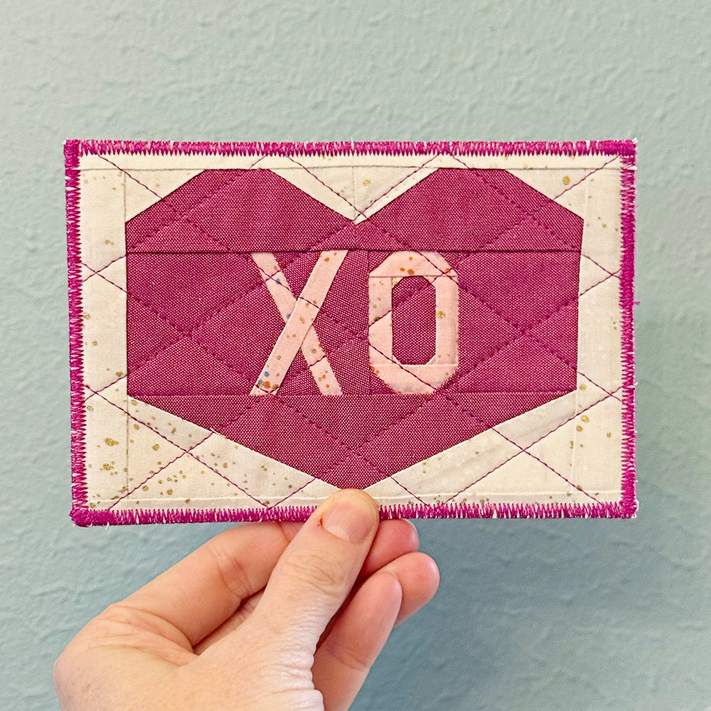 XO Heart Postcard/Quilt Block PDF Pattern – Sarah Ruiz Quilts
