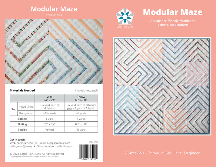 Modular Maze PRINT Pattern – Sarah Ruiz Quilts